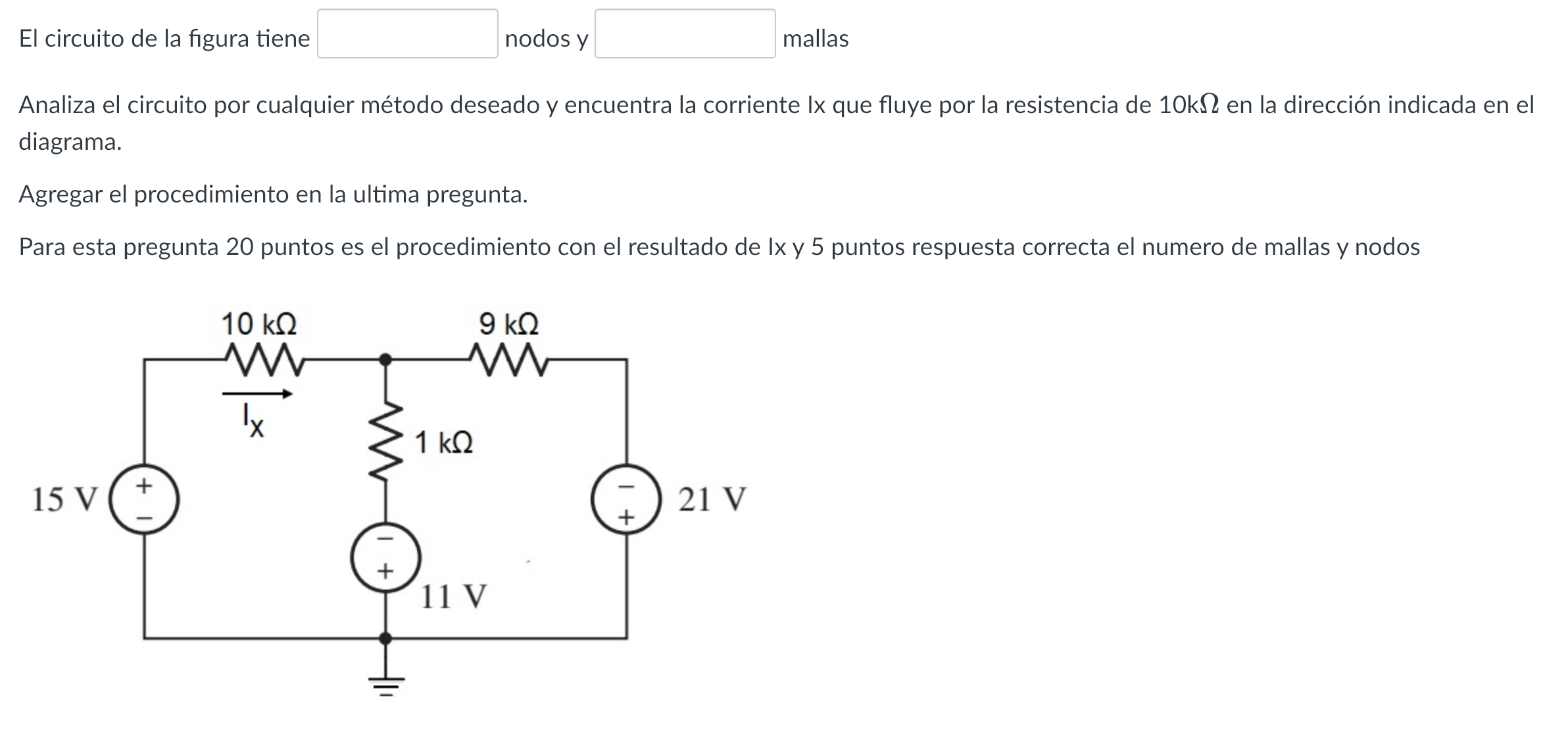 Solved El circuito de la figura tiene nodos y mallas Analiza | Chegg.com
