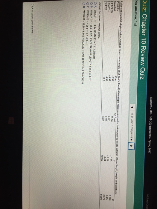 Solved Refer to the Minitab display below, which is based on | Chegg.com