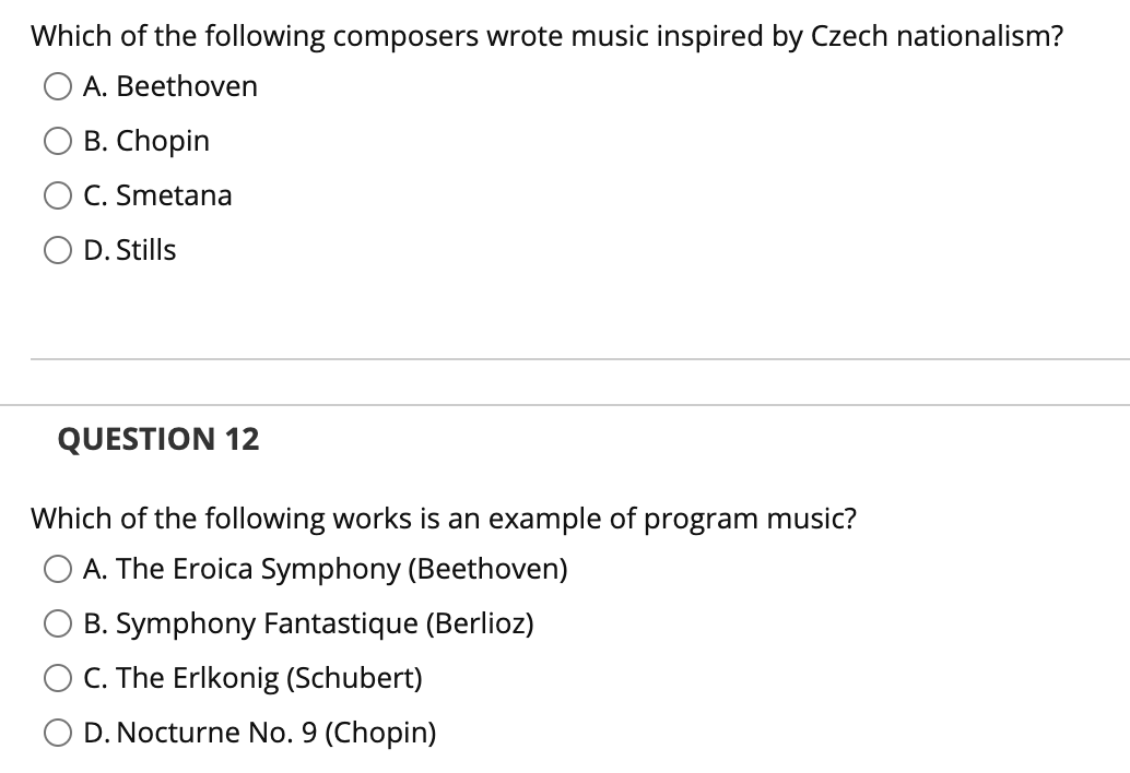Solved Which of the following composers wrote music inspired | Chegg.com