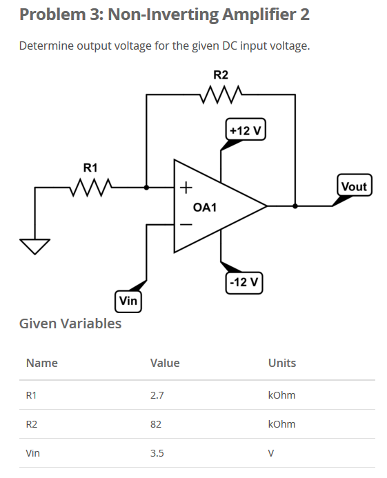 Solved Determine Vout (in V). Note that Vin is a DC | Chegg.com