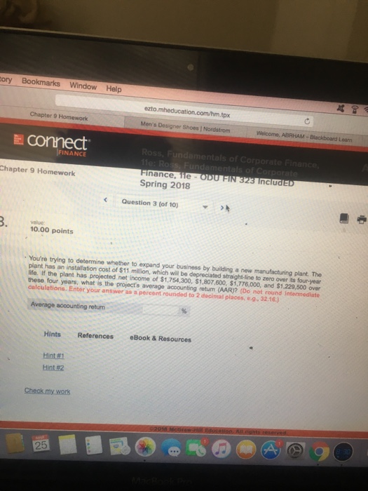 Solved ory Bookmarks Window Help ezto com/hm.tpx Chapter 9 | Chegg.com