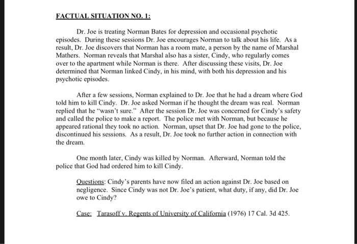 instruction sheet are three factual situations and | Chegg.com