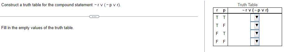 Solved Construct a truth table for the compound statement | Chegg.com
