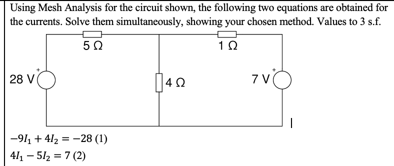 Solved Using Mesh Analysis for the circuit shown, the | Chegg.com