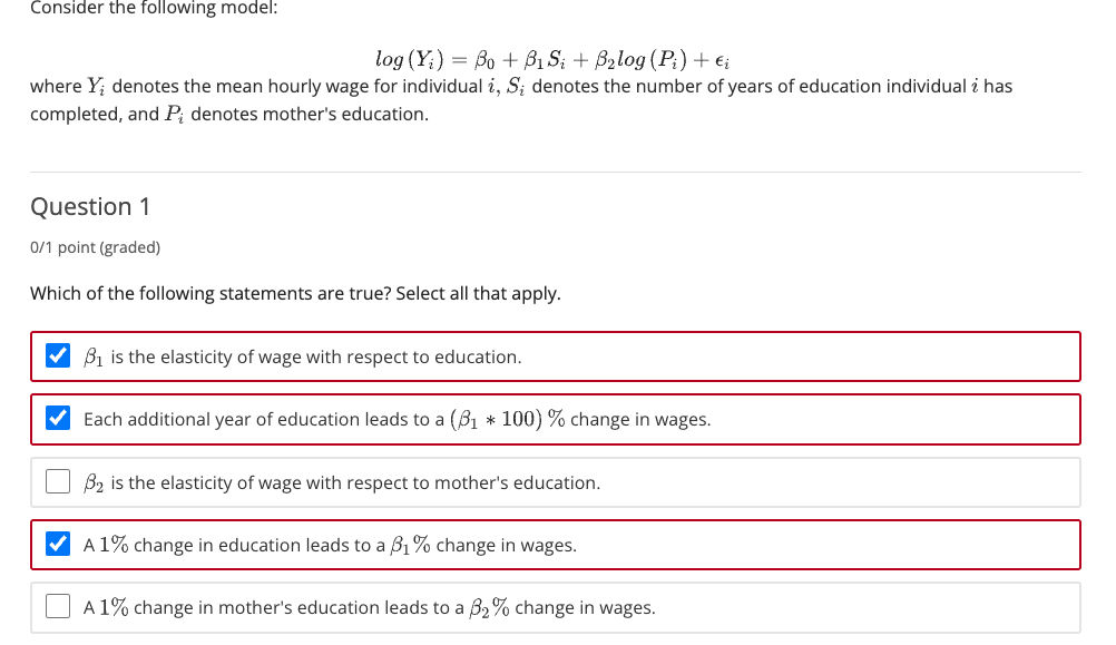Solved Consider the following model: | Chegg.com