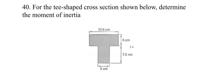 Solved 40. For the tee-shaped cross section shown below, | Chegg.com