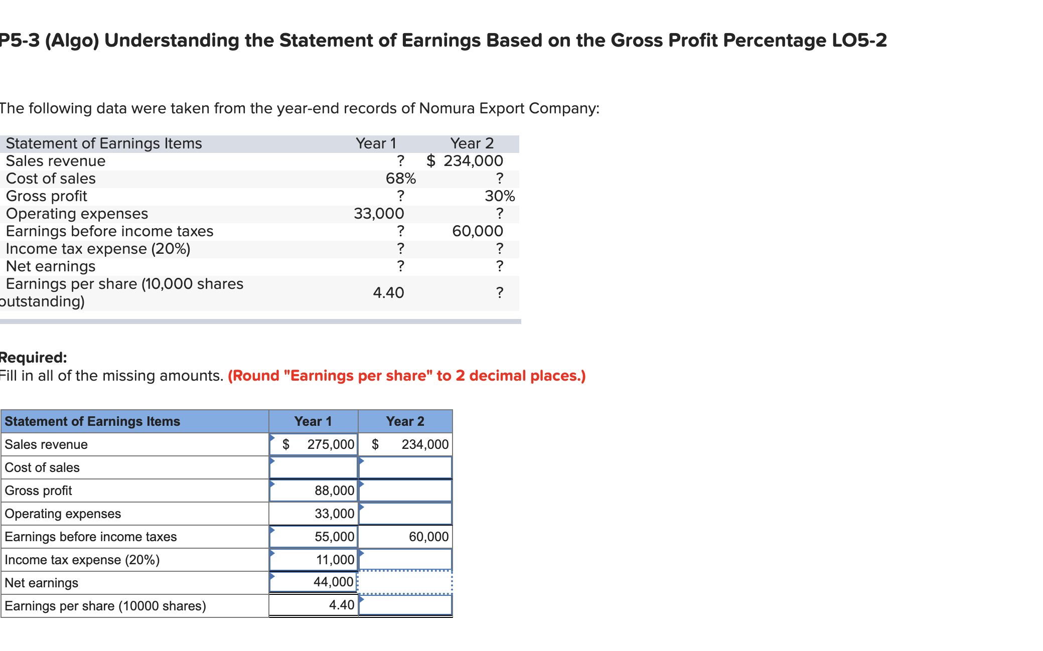 Solved Hi, ﻿please help me fill in the blanks and show me | Chegg.com