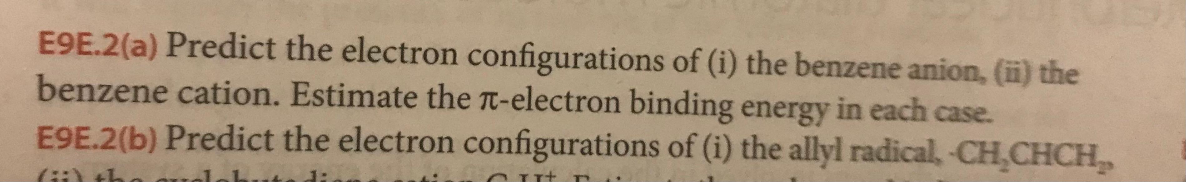 Solved E9E.2(a) Predict the electron configurations of (i) | Chegg.com