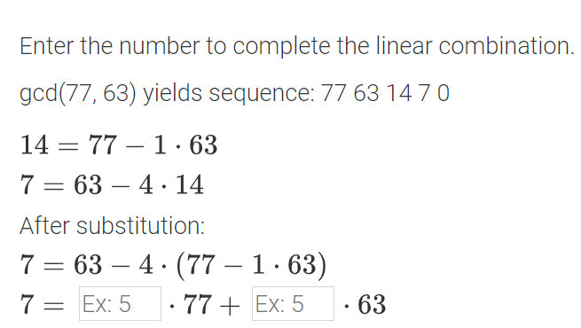 Solved Enter the number to complete the linear combination. | Chegg.com