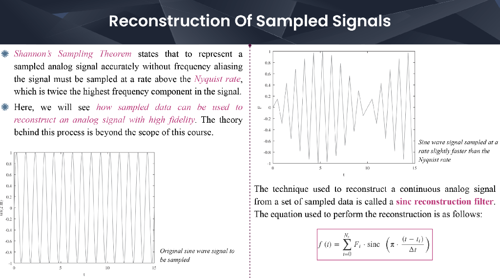 Lab Tasks 1. Apply the sinc reconstruction filter | Chegg.com