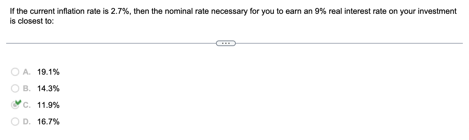 Solved If the current inflation rate is 2.7%, then the | Chegg.com