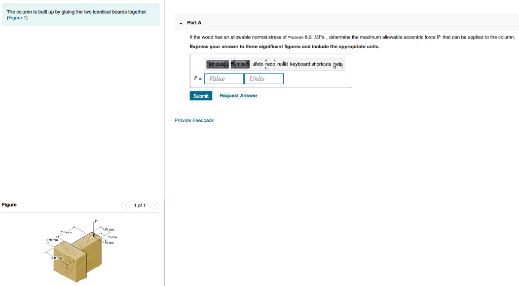 Solved The column is built up by gluing the two identical | Chegg.com