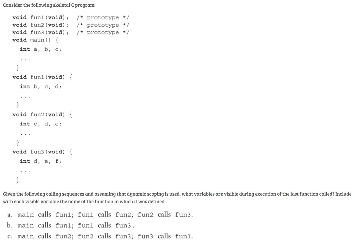 Solved Given the following calling sequences and assuming | Chegg.com