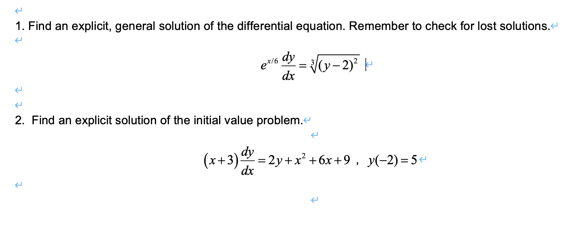 Solved 1. Find an explicit, general solution of the | Chegg.com