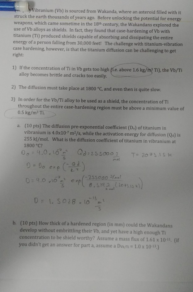 Solved Vibranium (Vb) is sourced from Wakanda, where an | Chegg.com