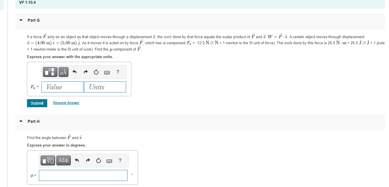 Solved Part G\\n=1 newton-meter is the SI unit of work). | Chegg.com