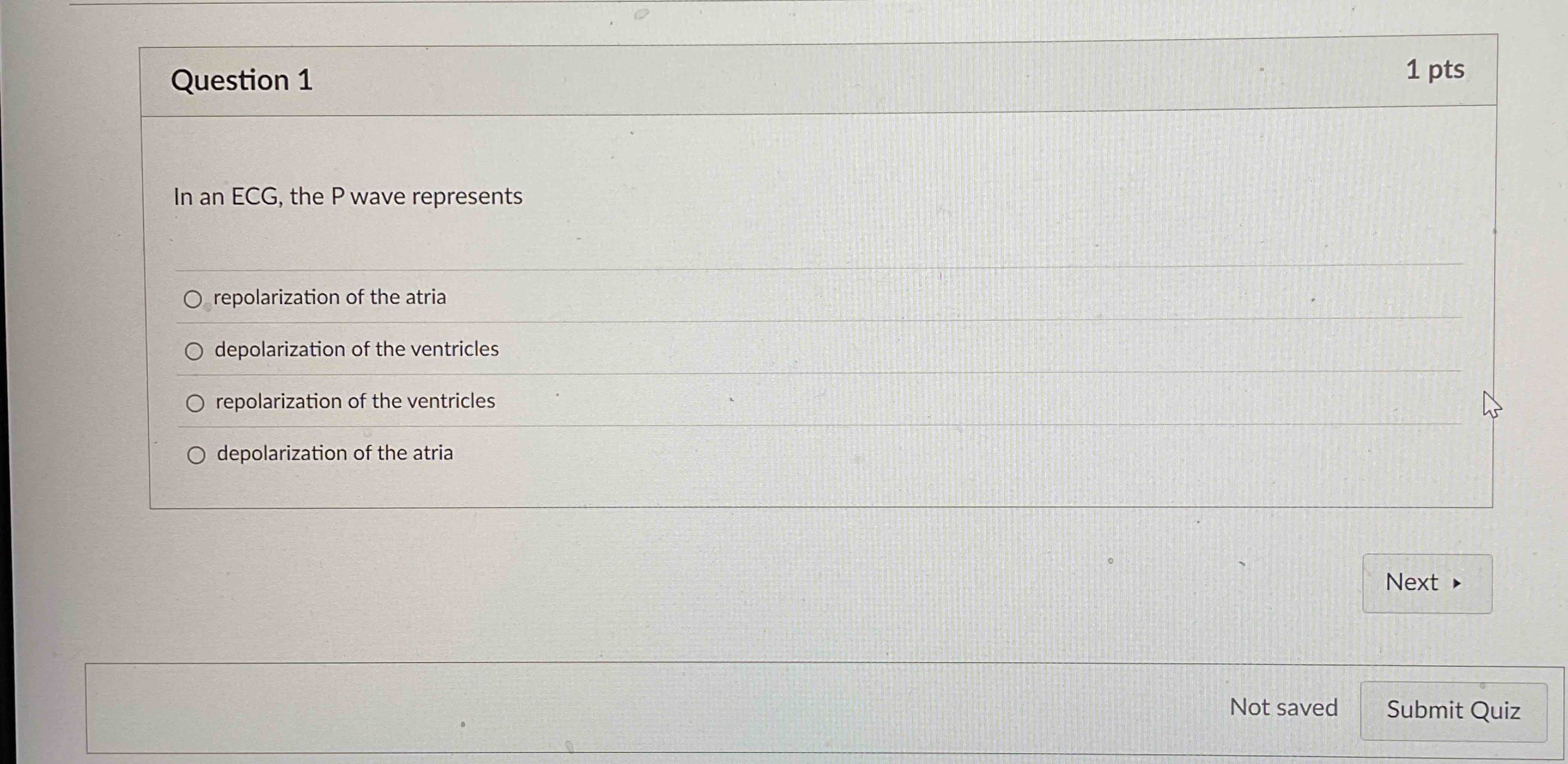 Solved Question 1In an ECG, the P wave | Chegg.com