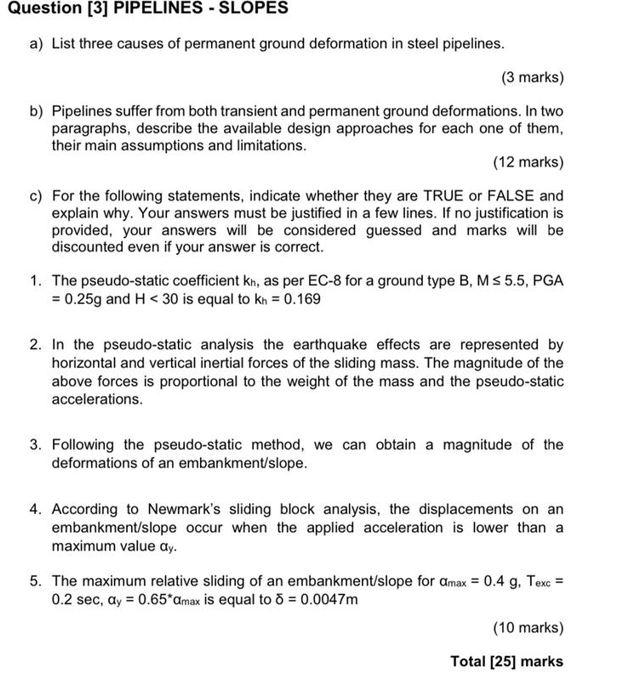 Solved (12 marks) c) For the following statements, indicate | Chegg.com