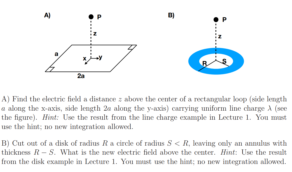 Solved - - - - - - - - - - - - 2a A) Find the electric field | Chegg.com