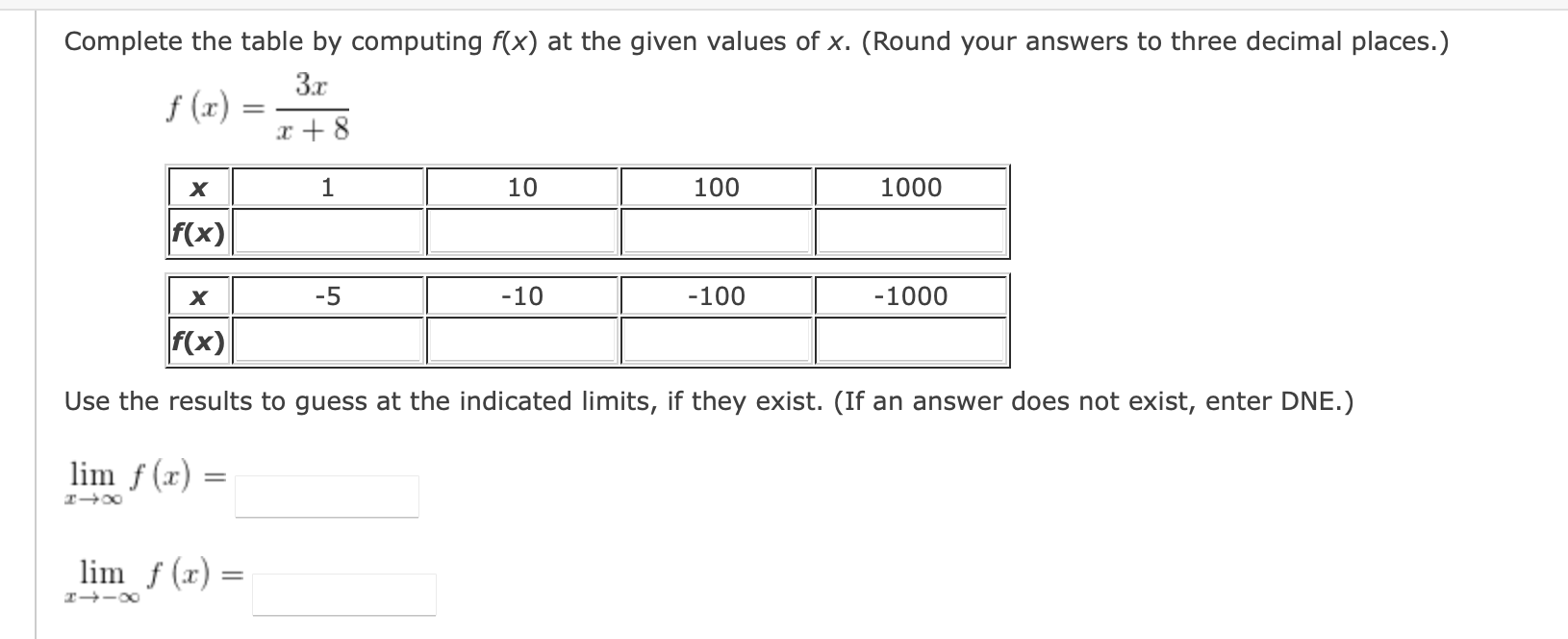 Solved Complete the table by computing f(x) at the given | Chegg.com