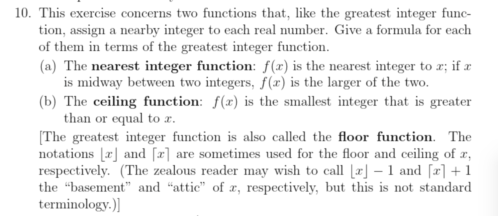 Solved 10. This exercise concerns two functions that, like | Chegg.com