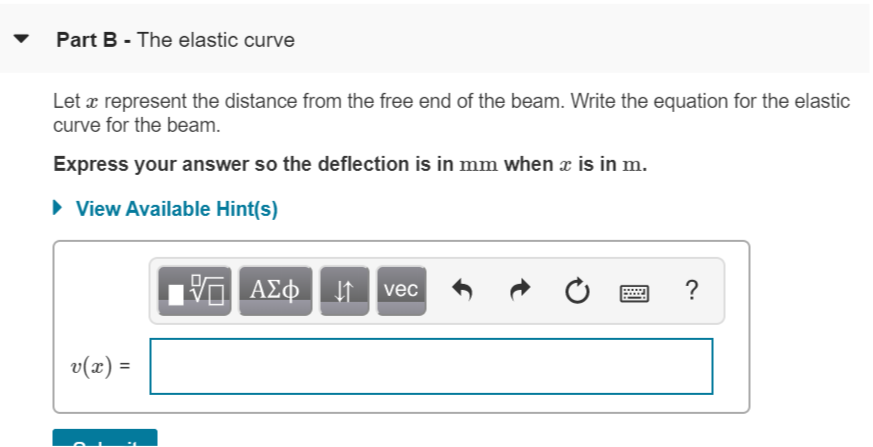 Solved beam concave up Part A -The moment function Consider | Chegg.com