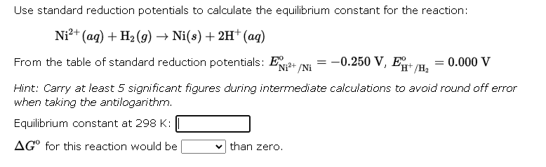 Solved Relationship between E∘ cell and K The equilibrium | Chegg.com