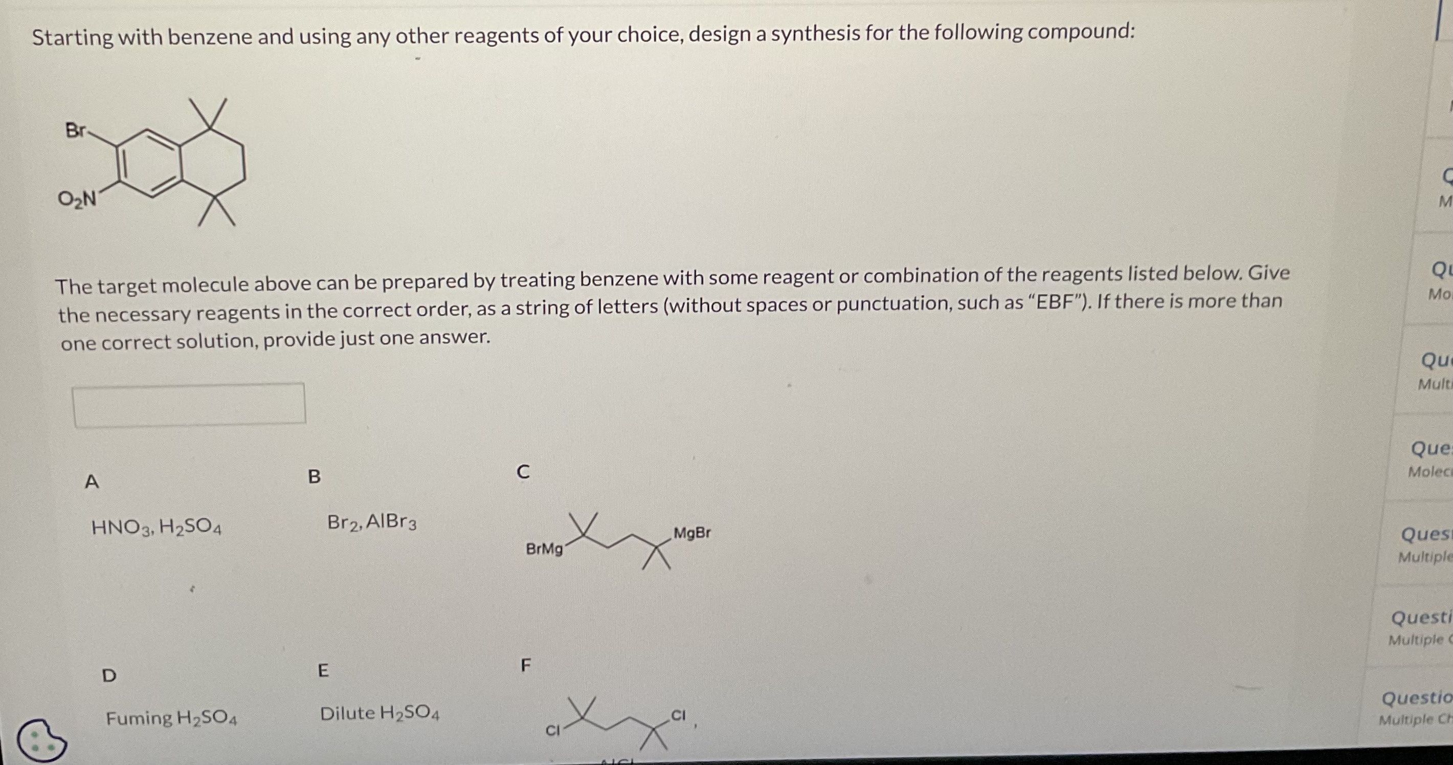 Solved Starting with benzene and using any other reagents of | Chegg.com
