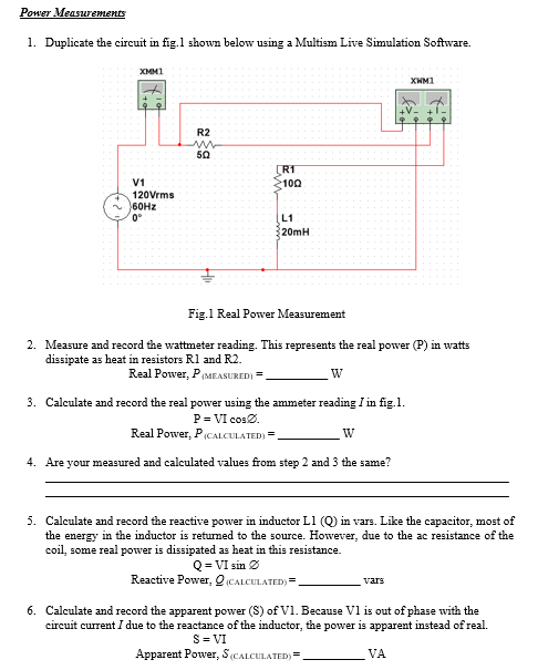 Solved Measure and record the wattmeter reading. This | Chegg.com