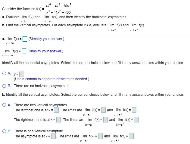 Solved 4x4 + 4x3 - 80x2 Consider the function f(x)= x4 - | Chegg.com