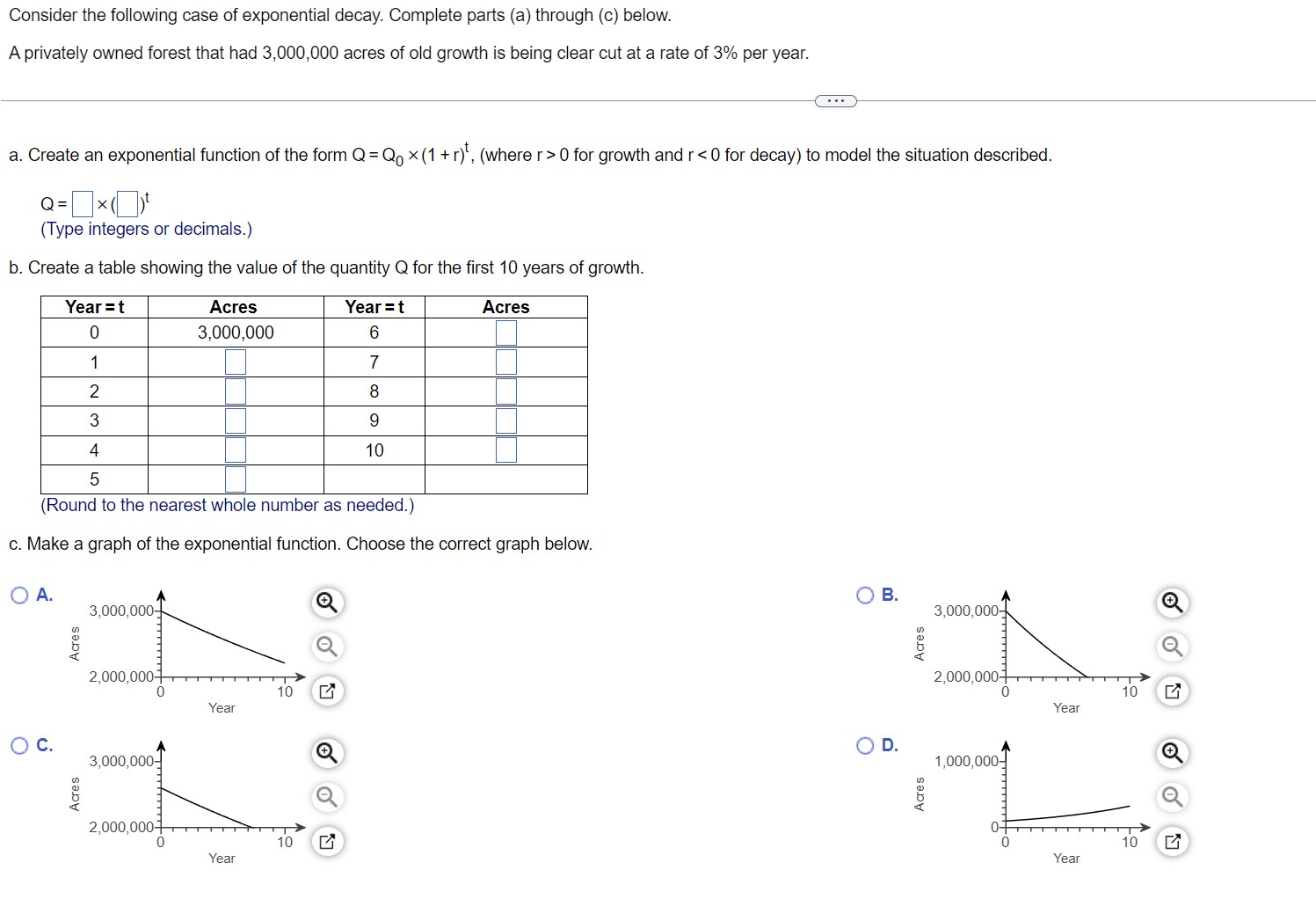 Solved Consider the following case of exponential decay. | Chegg.com