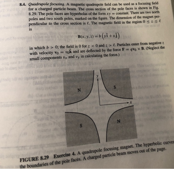 Solved 8.4. Quadrupole focusing. A magnetic quadrupole field | Chegg.com