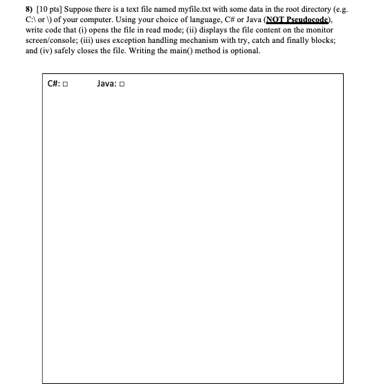 Solved 8 10 Pts Suppose There Is A Text File Named 