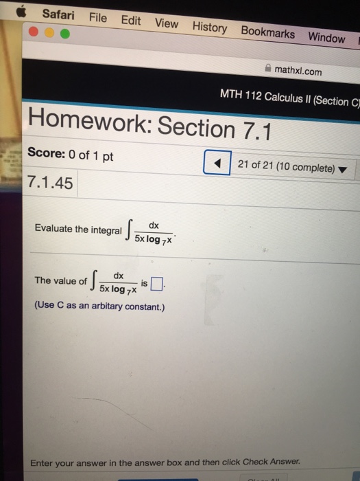 Solved Homework: Section 7.1 Score: 0 of 1 pt 4 of 21 (10 | Chegg.com