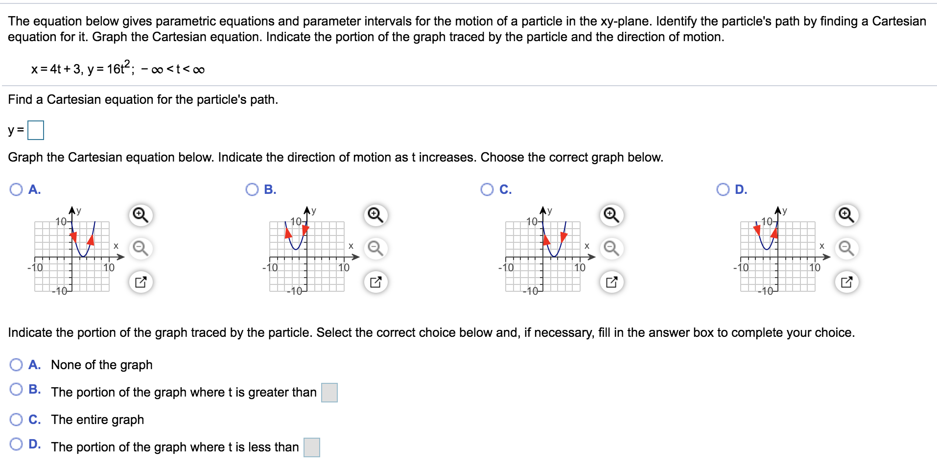 Solved The equation below gives parametric equations and | Chegg.com