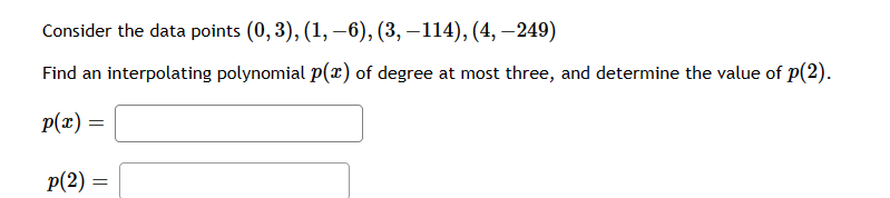 Solved Consider the data points | Chegg.com