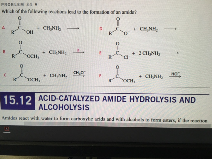 Solved PROBLEM 34 ? Which of the following reactions lead to | Chegg.com