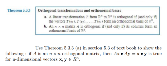 Solved Theorem 5.3.3 Orthogonal transformations and | Chegg.com