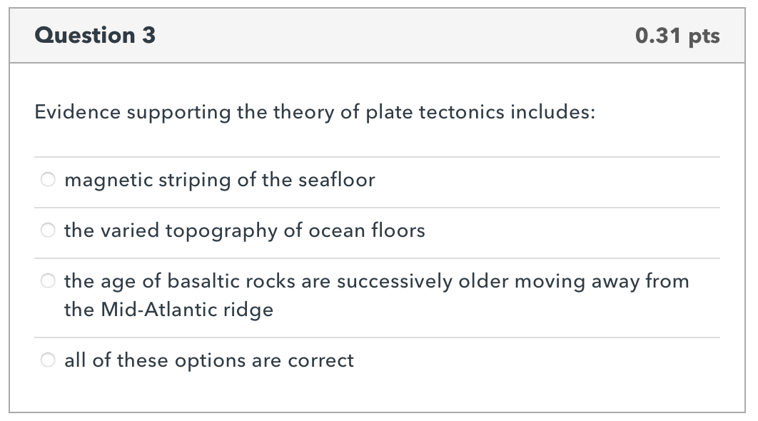 Solved Evidence supporting the theory of plate tectonics | Chegg.com