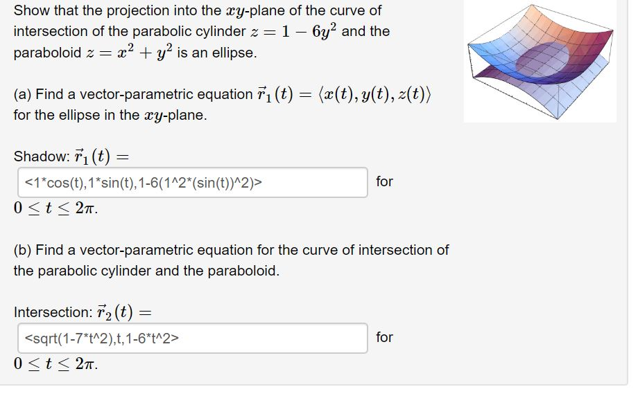 Solved 1 - 6y2 and the intersection of the parabolic | Chegg.com