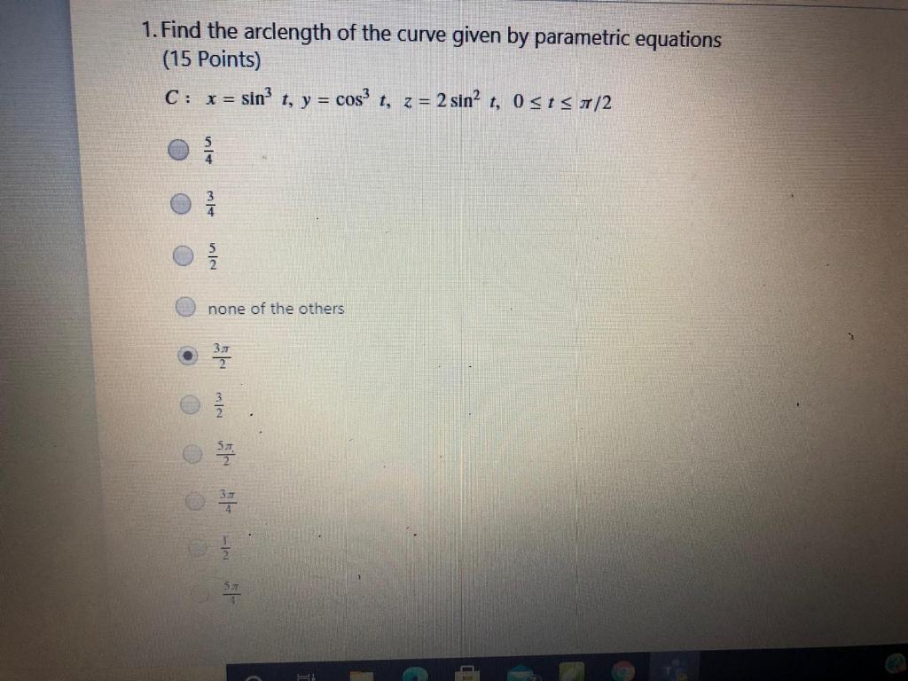 Solved 1. Find the arclength of the curve given by | Chegg.com