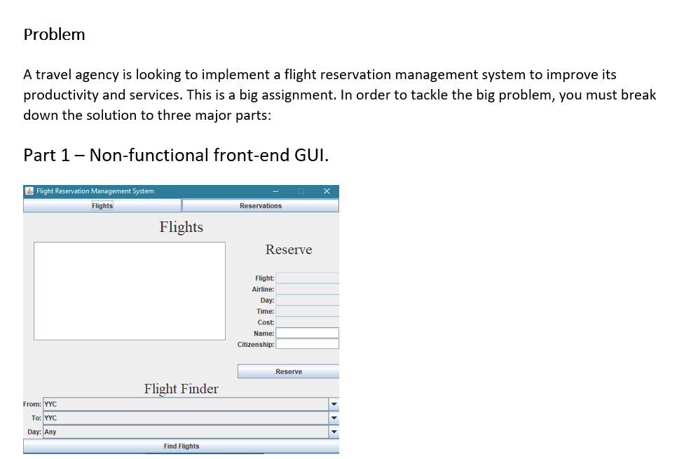 Solved Problem A travel agency is looking to implement a | Chegg.com