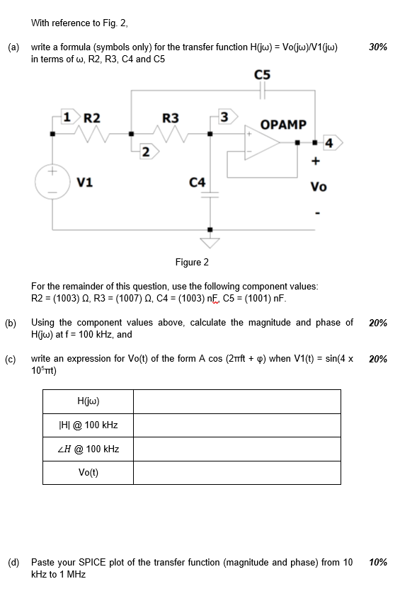 Solved With reference to Fig. 2, (a) write a formula | Chegg.com