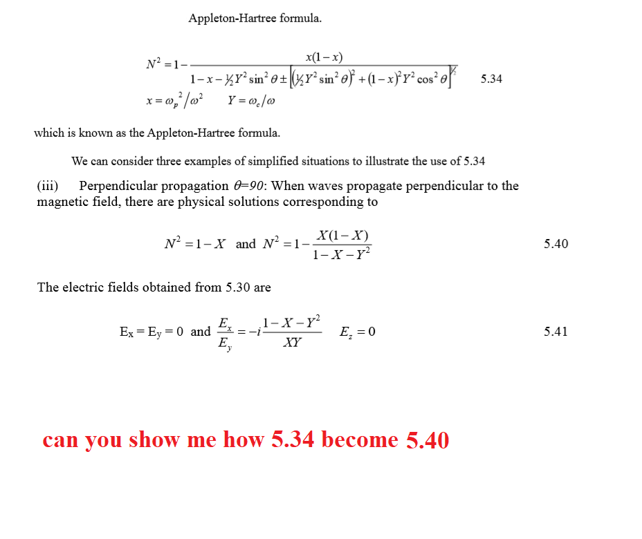 Solved Appleton-Hartree formula. which is known as the | Chegg.com