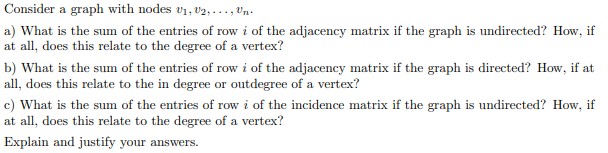 Solved Consider a graph with nodes 01, 02, ..., Up a) What | Chegg.com