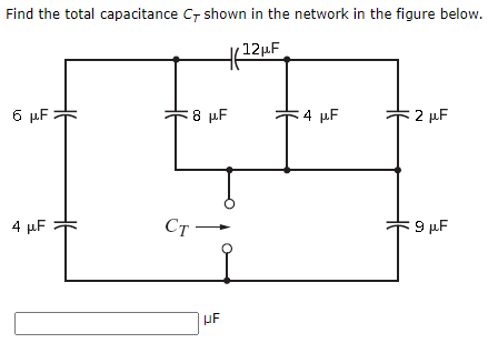 Solved Find the total capacitance CT of the network shown in | Chegg.com