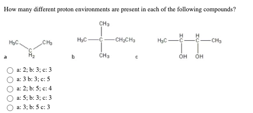 Solved How many different proton environments are present in | Chegg.com