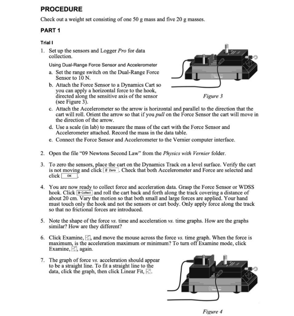 Solved Lab 5. Newton's Second Law How does a cart change its | Chegg.com
