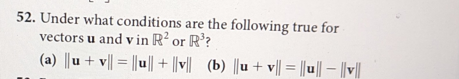 Solved Under what conditions are the following true | Chegg.com