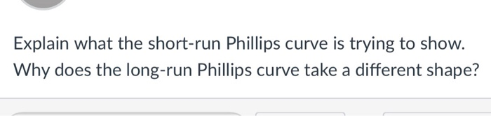 Solved Explain what the short-run Phillips curve is trying | Chegg.com